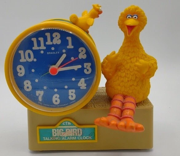 VINTAGE 1977 SESAME Street Big Bird Wind Up Talking Alarm Clock - As Is ...