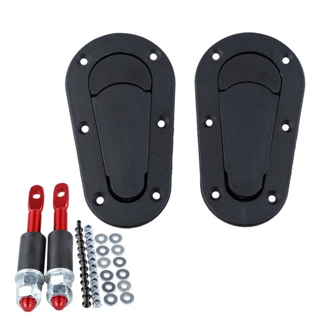 BLACK UNIVERSAL QUICK Release Bonnet Latch Catches Plus Flush w ...