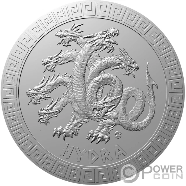 HYDRA MYTHICAL CREATURES 1 Oz Silver Coin 2$ Niue 2021 EUR 102,74 ...