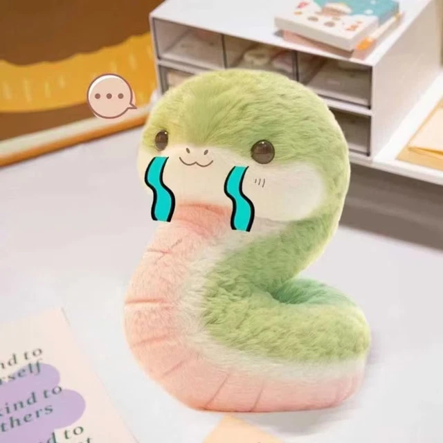 FLUFFY LITTLE SNAKE Plush Toy Stuffed Doll Cartoon Plush Animal Doll ...