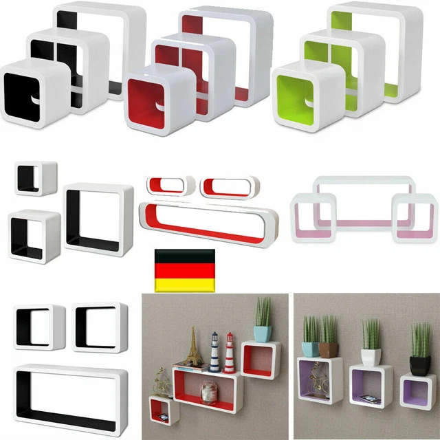 Modern Wandregal HÄngeregal Bücherregal Retro Cube Lounge Cd Regal