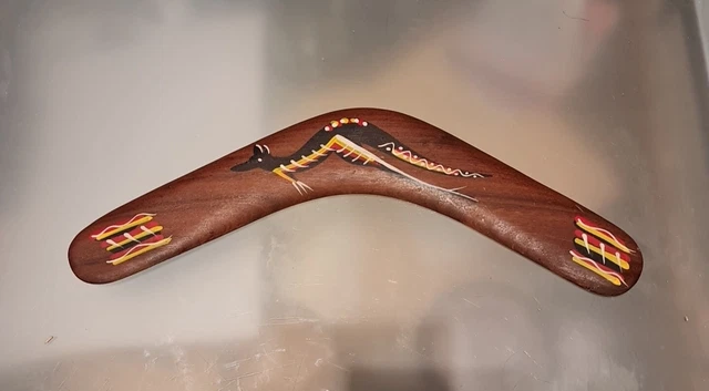 VINTAGE ABORIGINAL ART boomerang Bunabiri Hand Painted Dreamtime Native ...