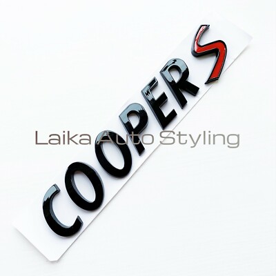 MINI COOPER S Gloss Black Badge Boot Trunk Lettering R53 R55 R56 R60 ...
