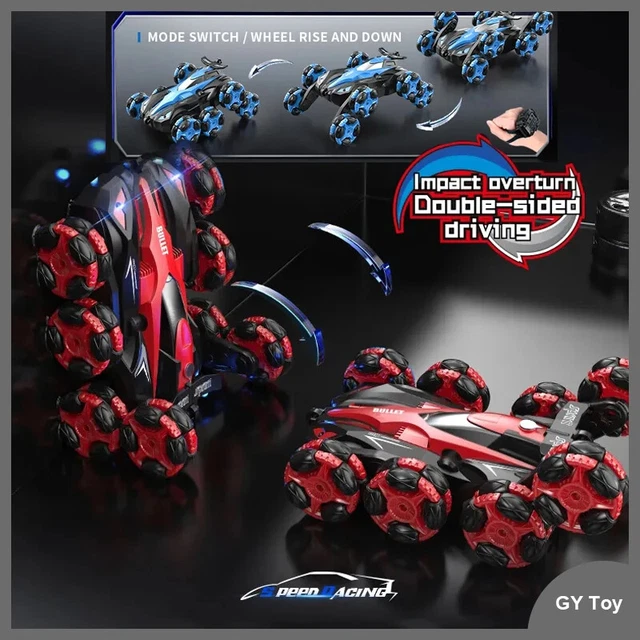 RC STUNT CAR 4WD 2.4G Remote Control Gesture Sensing LED Drift Cars Off ...
