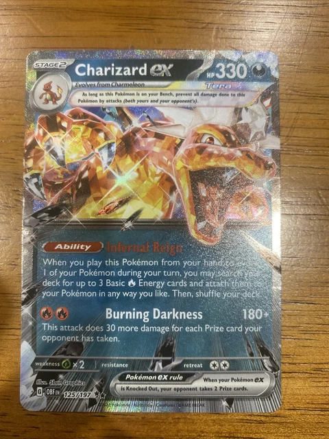POKÉMON TCG CHARIZARD ex Sv03: Obsidian Flames 125/197 Holo Double Rare ...