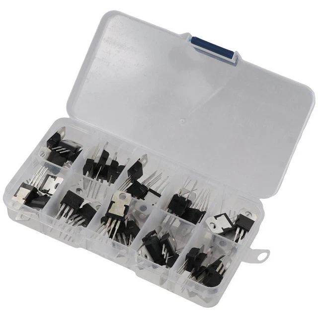 50PCS BLACK TO-220 Transistor Assortment Positive Voltage Regulator DIY ...