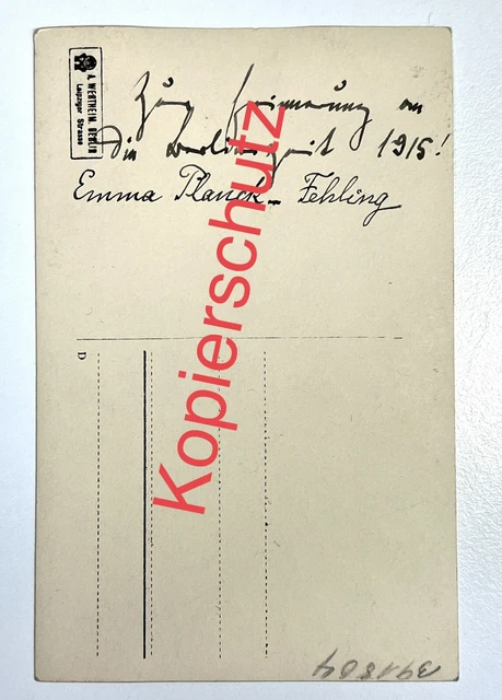 ORIGINAL FOTO MIT Unterschrift von Emma Planck, Tochter Max Planck 1915 ...