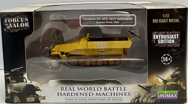FORCES OF VALOR 1/72 German Sd.kfz.251/1 Hanomag EUR 24,72 - PicClick FR