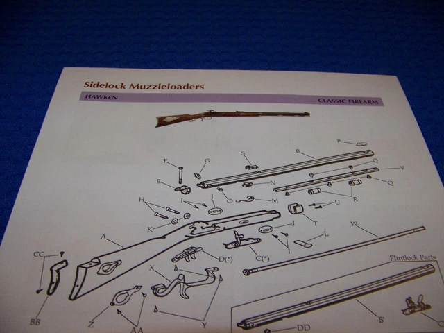 HAWKEN SIDELOCK MUZZLELOADER Disassembly & Exploded View/Parts Legend ...