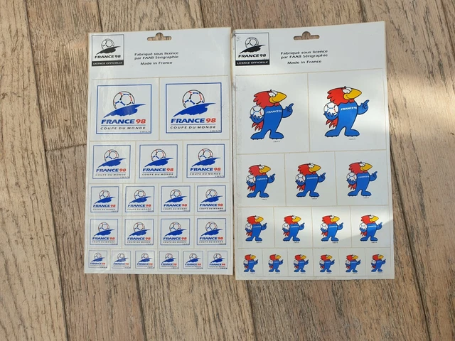 LOT 2 PLANCHES De Stickers Autocollants France Coupe Du Monde 98 Logo ...