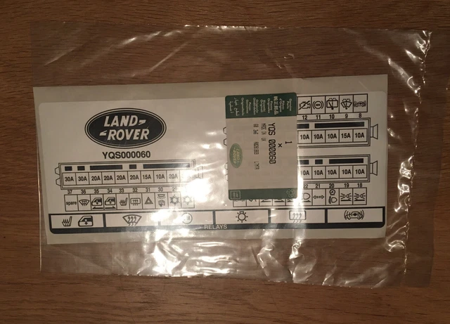 LAND ROVER DEFENDER Fuse Box Diagram Label Sticker TD5 YQS000060 £8.00 ...