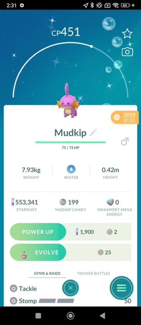 MUDKIP SHINY / Gobou (Only Registred) Pokemon Go EUR 2,51 - PicClick FR