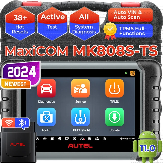2024 AUTEL MAXICOM MK808S-TS Italiano Strumento Diagnostica Tutti ...