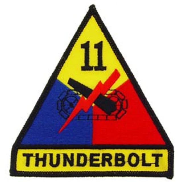 US ARMY 11TH Armored Division "THUNDERBOLT" 4 inch patch £6.40 ...