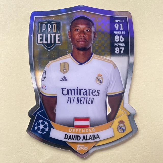 TOPPS MATCH ATTAX 2023/24 2024 David Alaba Pro Elite Chrome Shield Real ...