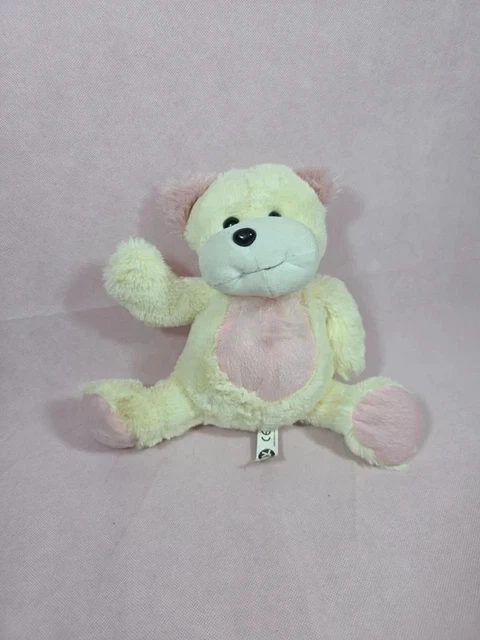 PAWS TEDDY BEAR Pink White Soft Toy Plush Cuddly Gift Nursery ...