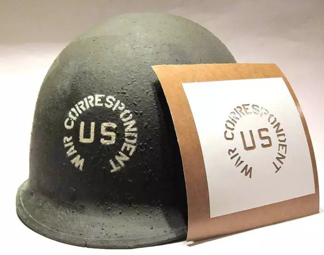 WAR CORRESPONDENT HELMET Stencil Template WW2 US Army USA WWII M1 M2 ...