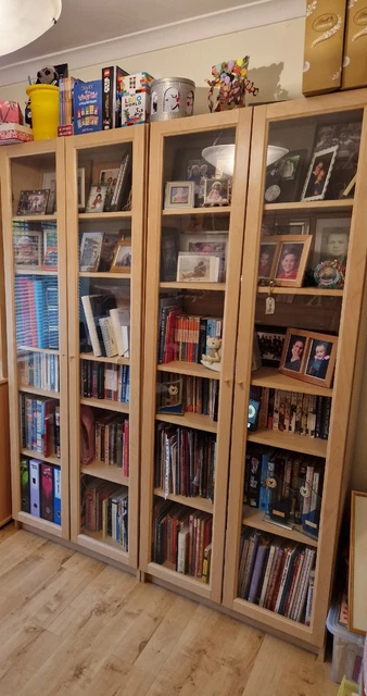 IKEA 2X BILLY Bookcase with Glass Doors 80x30x202 £60.00 - PicClick UK