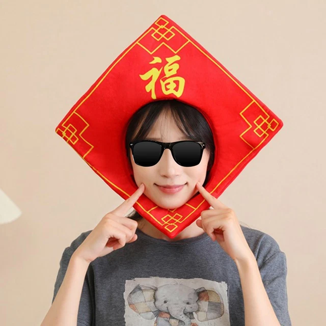 PLUSH HAT FUNNY Fu Character Headgear for Masquerade Ball Role Play ...