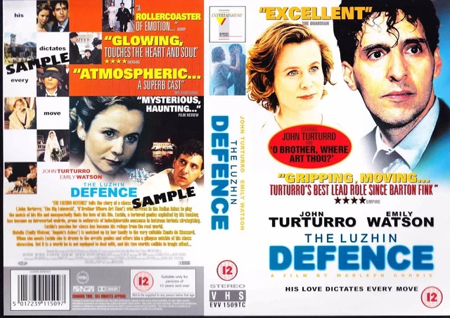 THE LUZHIN DEFENCE, John Turturro Video Promo Sample Sleeve/Cover ...