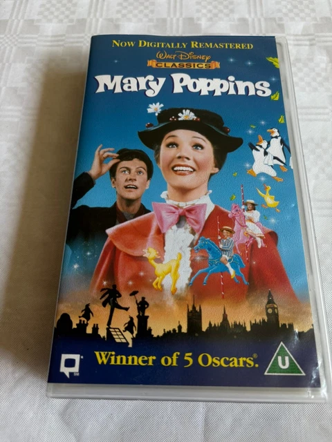 MARY POPPINS WALT Disney PAL VHS Tape Julie Andrews - Winner of 5 ...