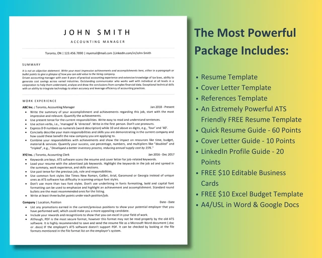 MOST POWERFUL RESUME Template | ATS Friendly CV| 98% Success Rate ...