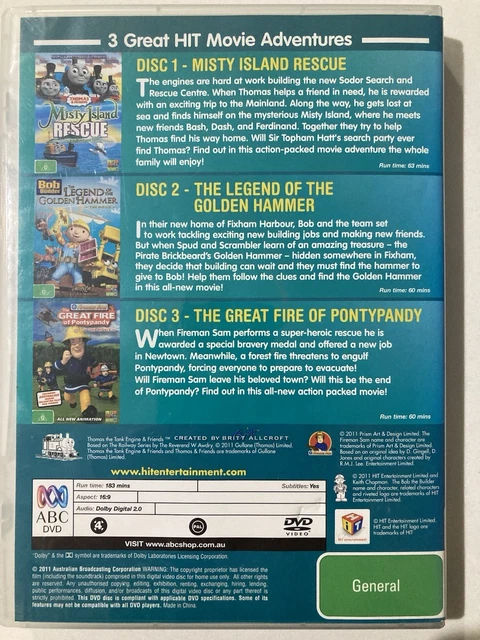 HIT FAVOURITES 3 Disc Collection DVD Thomas Tank Bob Builder Fireman ...