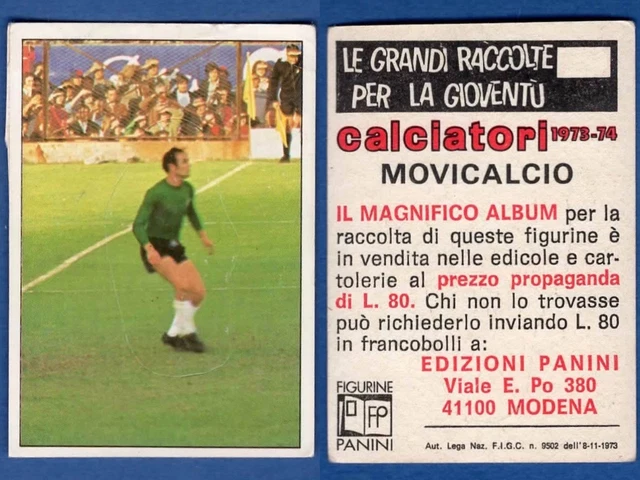 FIGURINA CALCIATORI PANINI 1973/74 - Nuova/New N.293 - Movicalcio EUR 1 ...