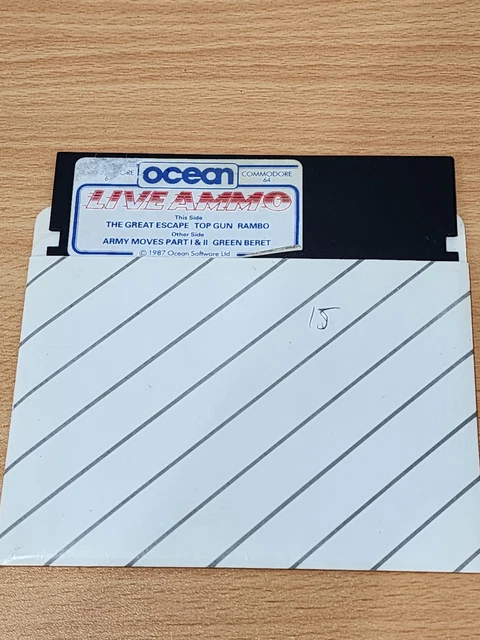 LIVE AMMO ORIGINAL Disk Rambo Green Beret Army Moves +++ Commodore 64 ...