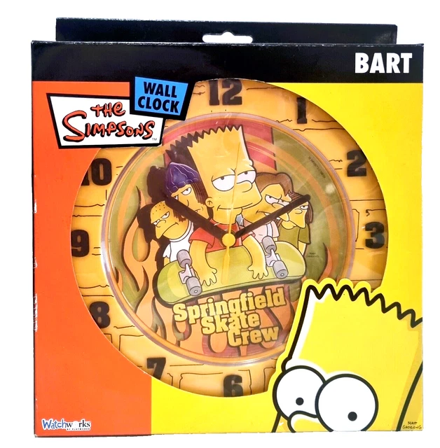 BART SIMPSON WALL Clock - Springfield Skate Crew - The Simpsons 2008 ...