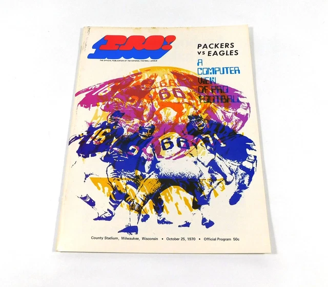 PROGRAMMA DI FOOTBALL NFL Philadelphia Eagles Contro Green Bay Packers 25-10-70 EUR 12,54 ...