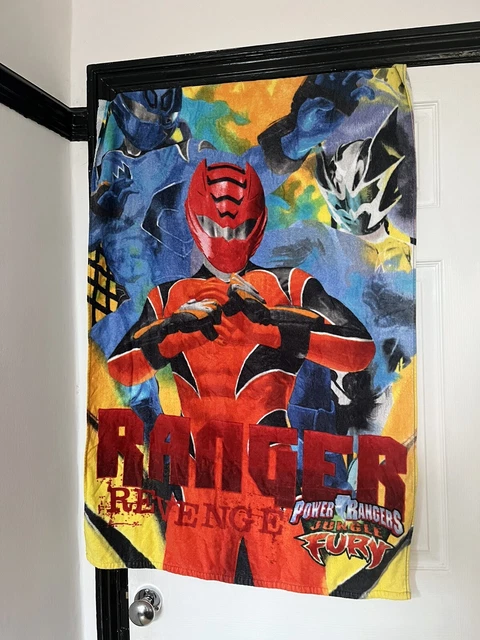 POWER RANGERS BEACH Towel Jungle Fury Ranger Revenge Red £5.00 ...