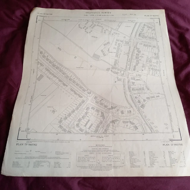 VINTAGE 1966, ORDNANCE Survey Map, Skegness Lincolnshire Area, Plan Tf ...