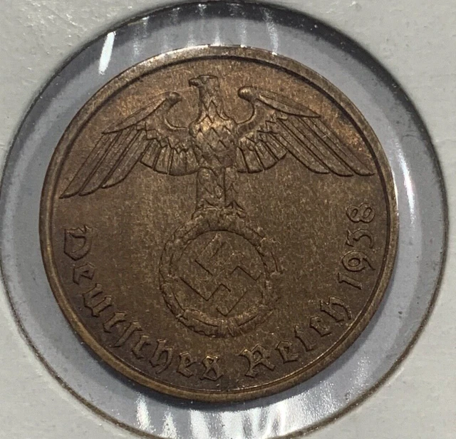 1938 A GERMANY - Third Reich 2 Reichspfennig Nazi Swastika Coin $12.99 ...