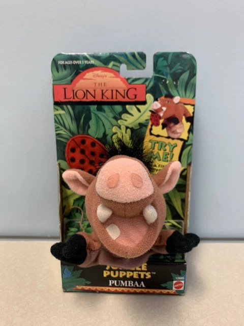 DISNEY THE LION King Jungle Puppet Pumbaa vintage 90s Toy Plush Figure ...