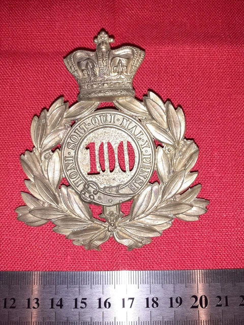 BRITISH SHAKO PLATE, Cap Badge. 100th (POW. Royal Canadians) Regiment ...