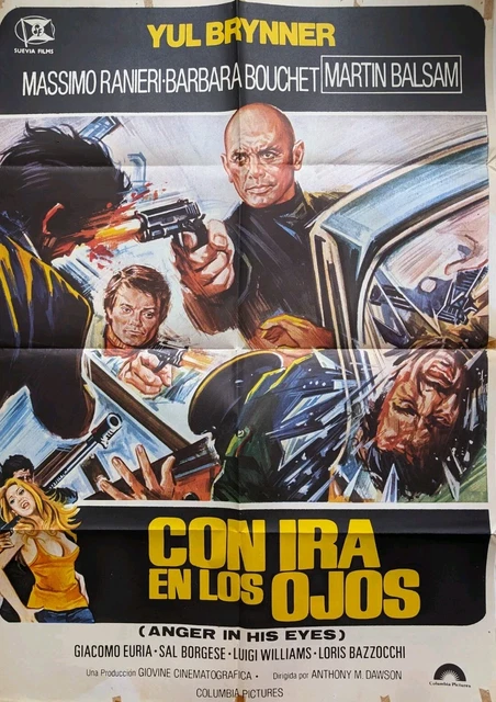 DEATH RAGE POSTER Yul Brynner Original Poster 1976 Antonio Margheriti ...