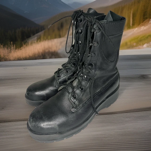 BELLEVILLE MENS 360ST Steel Toe Military Combat Boots Black Leather ...