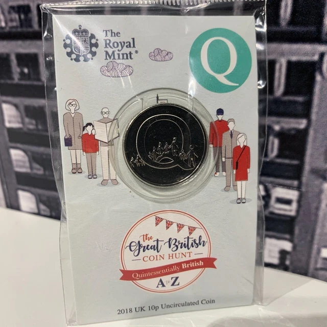 ROYAL MINT LETTER Q Queuing 10p Coin Alphabet 2018 A to Z Uncirculated ...