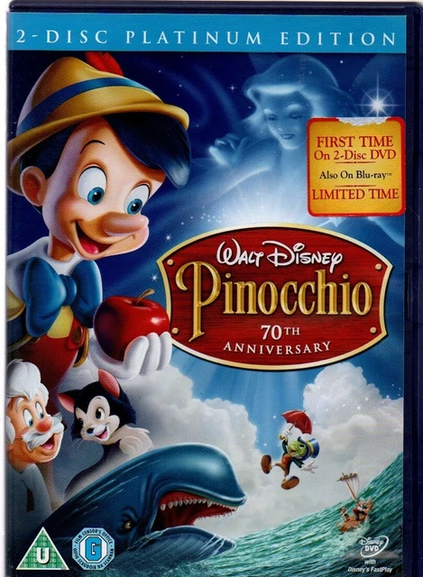 WALT DISNEY - Pinocchio [Platinum Edition] (2 disc DVD) 1940 classic $6 ...