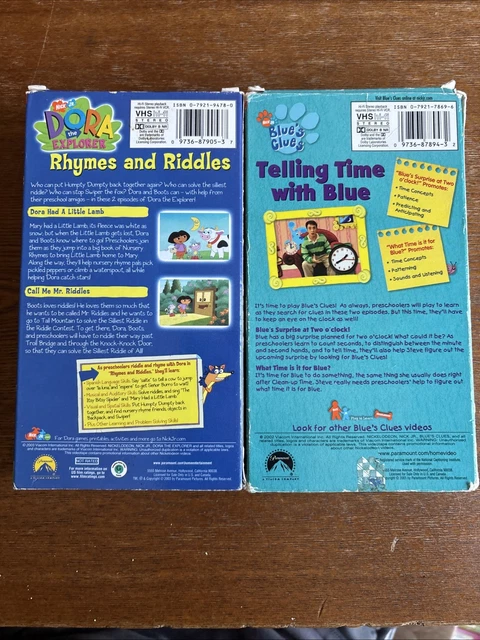 BLUES CLUES Telling Time w Blue Dora The Explorer VHS 2002 Play Along ...