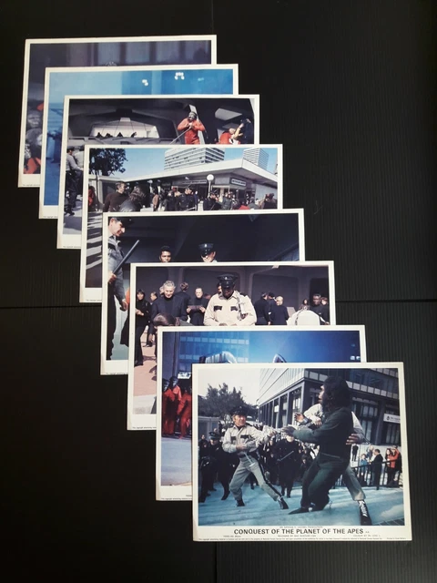 CONQUEST OF THE Planet Of The Apes ORIGINAL UK FOH Lobby Cards Set 8 RARE £90.00 - PicClick UK
