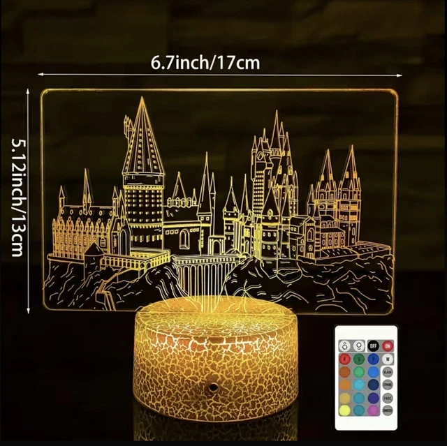 3D ILLUSION HOGWARTS Harry Potter LED light with remote control. Potter ...