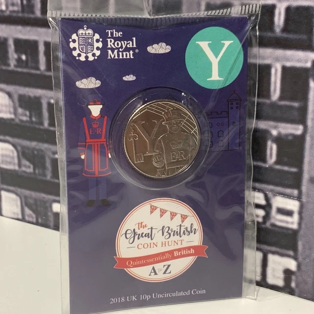 🟢 2018 10P Alphabet Letter Coin Y Yeoman Warder Royal Mint A-Z $11.51 ...