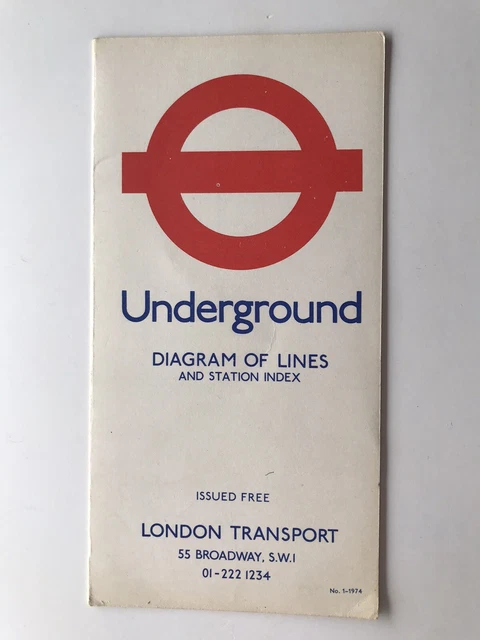 LONDON UNDERGROUND TUBE Map , No. 1 , 1974 £10.99 - PicClick UK