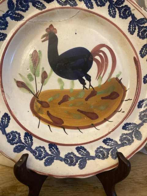 LLANELLY POTTERY PLATE Cockerel Plate Aunt Sal C19th Sarah Roberts ...