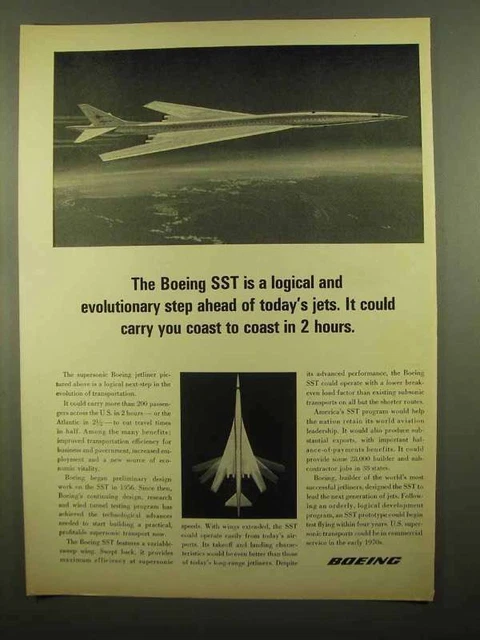 1965 BOEING SST Jet Ad - SST is Logical Evolutionary $19.99 - PicClick