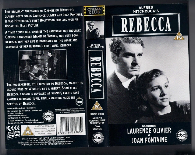 VHS VIDEO ALFRED Hitchcock's REBECCA Laurence Olivier, Joan Fontaine £7.00 - PicClick UK