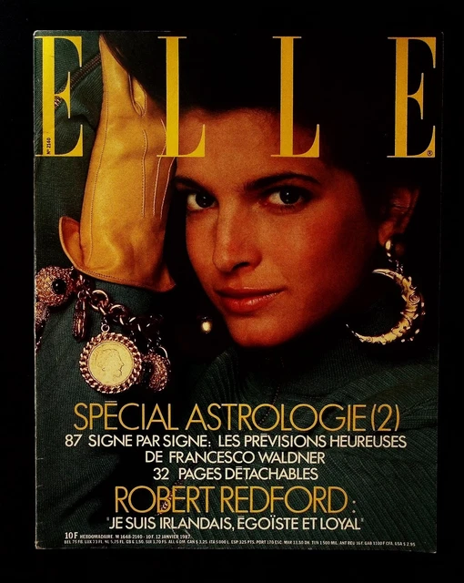 ELLE MAGAZINE JANUARY 12 1987 French Fashion Astrology Robert Redford £ ...