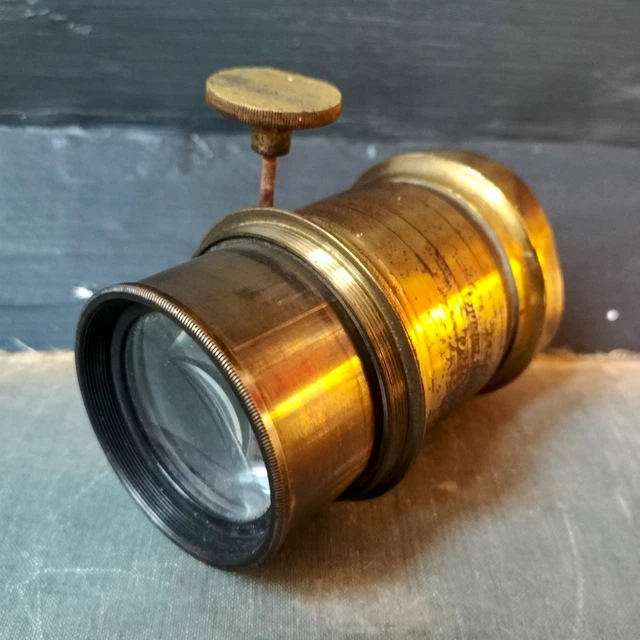 ANTIQUE VICTORIAN LARGE Format HUSBANDS BRISTOL Brass Lens,Old Camera ...